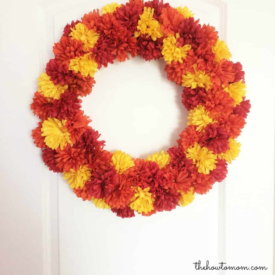 Easy Fall Mum Wreath – The How To Mom