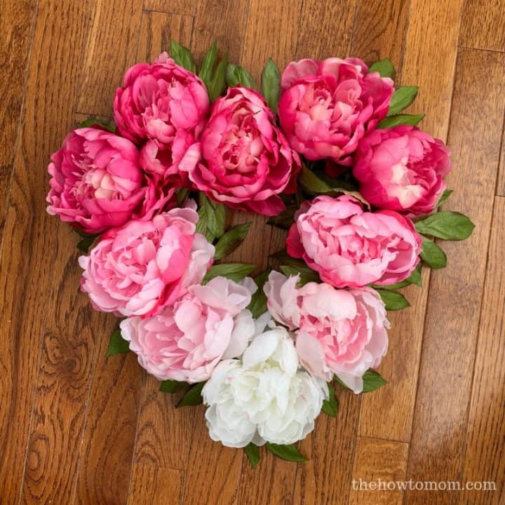 Ombre Peony Heart Wreath DIY – The How To Mom