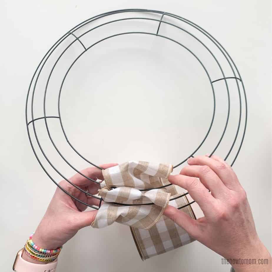 How to Make a Ribbon Wreath - Easy! • The How To Mom