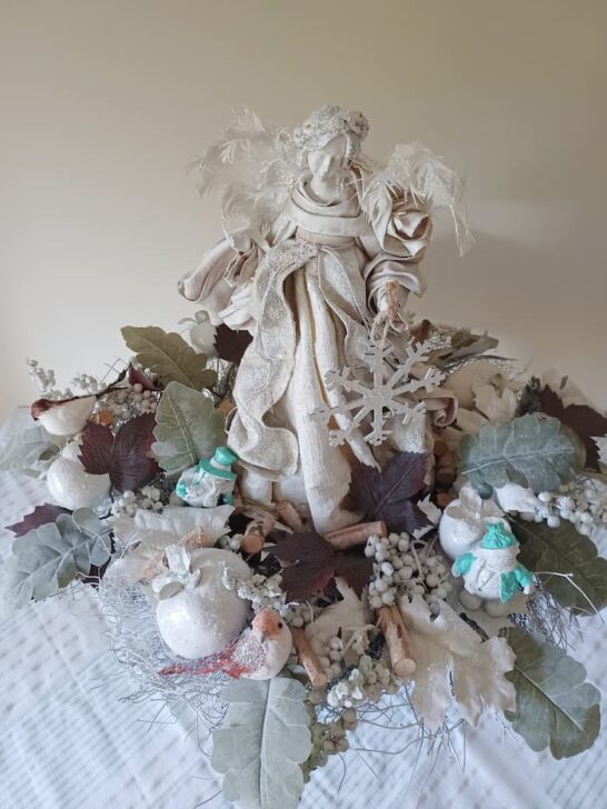 Recycled Holiday Snow Angel Centerpiece – DIY Craft Project – The How ...